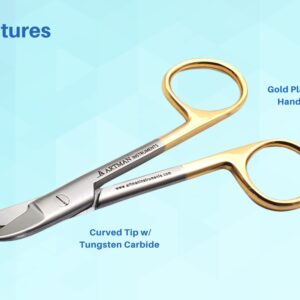 Dental Crown Collar cutting scissors 4.25" curved for thin metal plastic rubber sheet cutting scissors art n craft