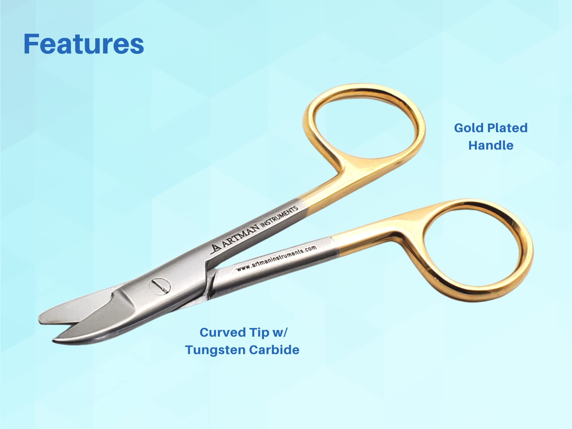 Dental Crown Collar cutting scissors 4.25" curved for thin metal plastic rubber sheet cutting scissors art n craft