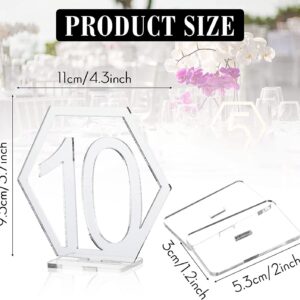 Velidy Table Numbers, Wedding Acrylic Standing Table Numbers with Holder Base for Wedding, Party, Events or Catering Decoration (Silver-40)