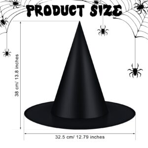 Tatuo 8 Pcs Halloween Hanging Witch Hats Decorations Witch Costume Black Hanging Wizard Hat Floating Porch Yard Decor(Simple)