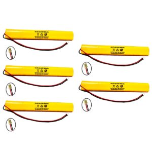 (5 pack) bat9.6v700 9.6v 900mah exit sign emergency light elbb003 elb-b003 nicad battery replacement elb-b004 elbb004 osa228 custom-306-u bbat0044a baa-96 bbat0043a