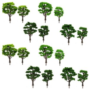 evemodel s0601 16pcs model road trees train railways architecture landscape scenery o scale 1:50 green dark green light green