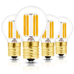 hizashi super mini globe s11 led light bulb, dimmable, 4w e17 intermediate base 40s11 led filament replacement bulb, 40 watt equivalent, warm white 2700k for cabinet, closet, desk lamp - 4 pack