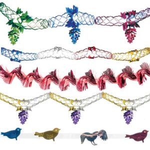 judaica unlimited 5-piece set of assorted garland sukkah decorations.