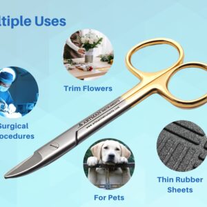 Dental Crown Collar cutting scissors 4.25" curved for thin metal plastic rubber sheet cutting scissors art n craft