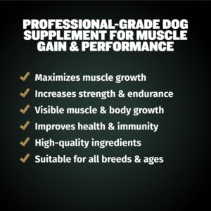 Bully Max 11-in-1 Muscle Gain Power Chews - High Protein Dog Supplement with Amino Acids - Healthy Treats for Puppy & Adult Dogs - Premium Muscle Builder for All Breeds - 75 Tasty Soft Dog Chews