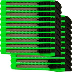 20x bulk small neon green utility knife box cutters snap off blade 9mm blade