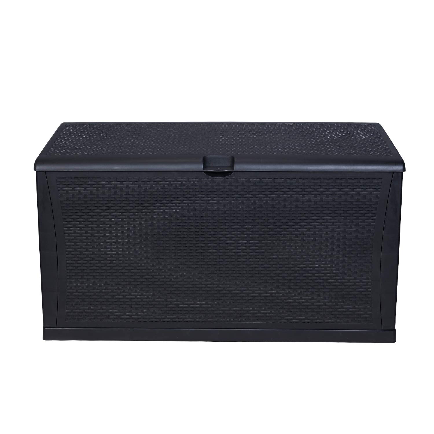 KOOLWOOM Deck Box, 120-Gallon Patio Outdoor Plastic Storage 47.2" L x 24.01" W x 24.80" H Waterproof Black