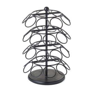 Nifty K Cup Holder – Compatible with K-Cups, Coffee Pod Carousel | 36 K Cup Holder, Spins 360-Degrees, Lazy Susan Platform, Modern Black Design, Home or Office Kitchen Counter Organizer