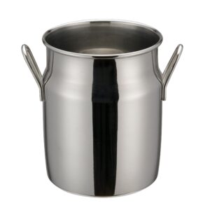 winco mini serving milk can, silver