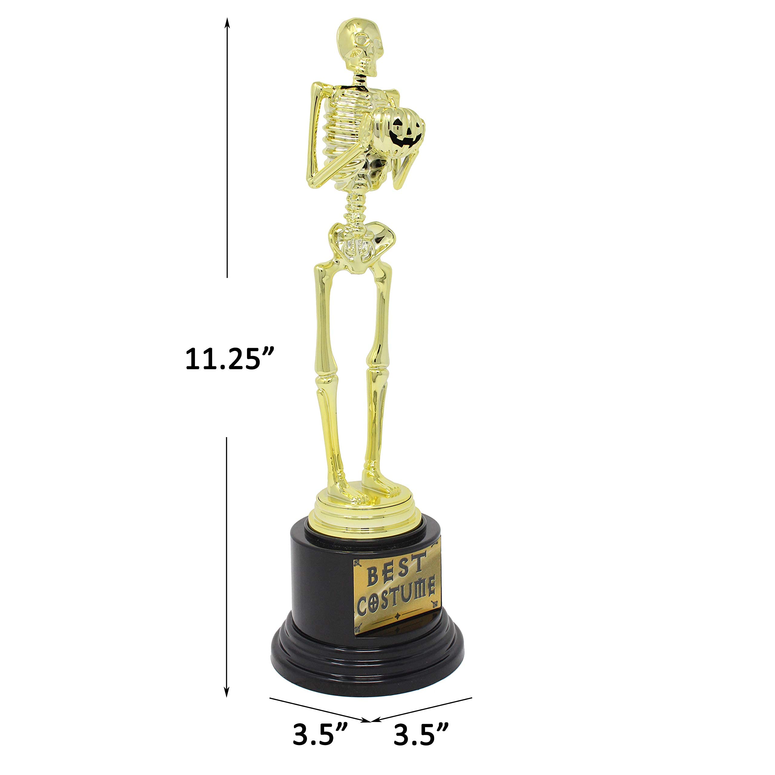 JOYIN 2 PCS Halloween Trophy Awards Best Costume Skeleton 11.25 X 3.5 for Halloween Medals Party Favor Prizes, Trick or Treat, Costume Contest Trophy, School Classroom Rewards, Treats for Kids