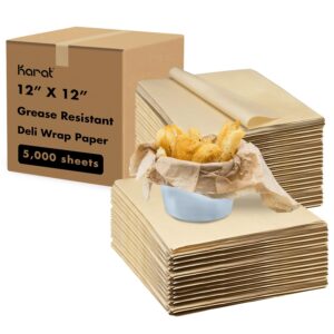 karat fw-dps400 12" x 12" deli wrap paper - kraft (case of 5000)