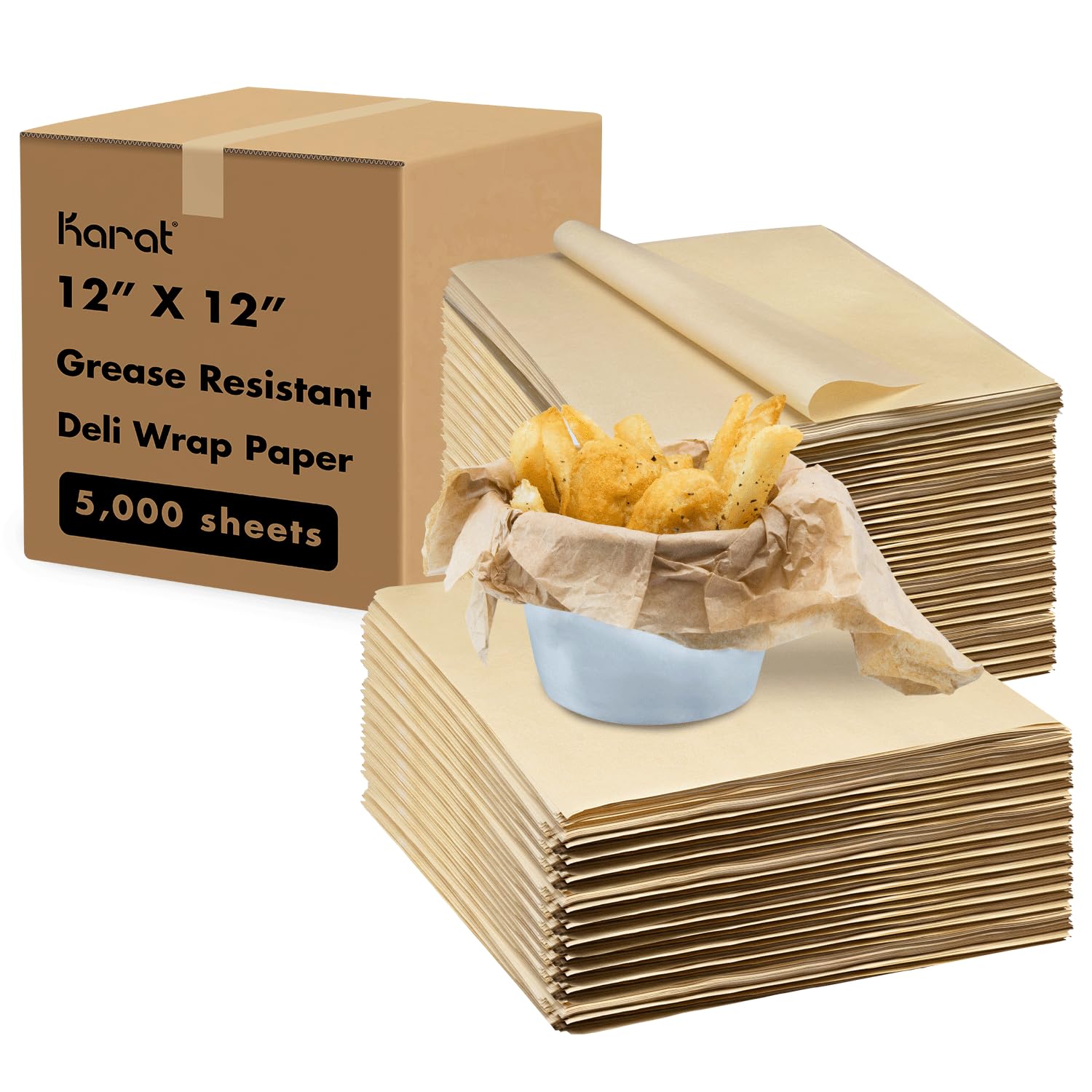 Karat FW-DPS400 12" x 12" Deli Wrap Paper - Kraft (Case of 5000)