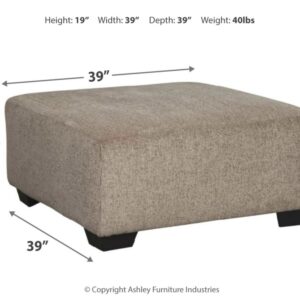 Signature Design by Ashley Ballinasloe Traditiona Square Oversized Ottoman, Beige