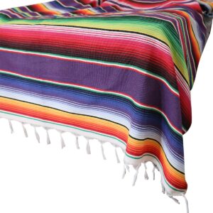 84 x 59 inch mexican serape blanket bay window blanket, mexican tablecloth serape tatami blanket bed blanket table cover tapestry blanket picnic mat for mexican party wedding decorations