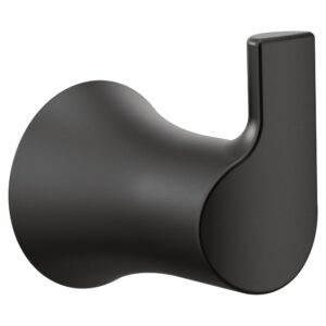 moen doux matte black single robe hook, yb0203bl