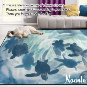 Naanle Ocean Animal Non Slip Area Rug for Living Dinning Room Bedroom Kitchen, 5' x 7'(58 x 80 Inches), Cute Sea Turtle Nursery Rug Floor Carpet Yoga Mat