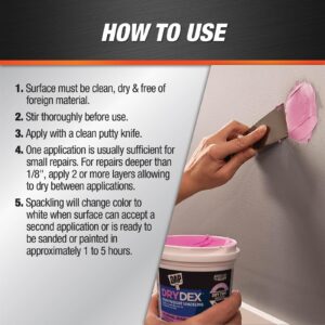 DAP 7079812328 DryDex Dry Time Indicator Spackling, 8 FL OZ, Pink/White