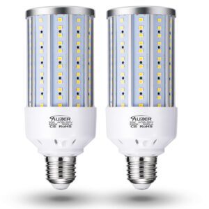 auzer 2-pack 30w (200w equivalent), e26 standard base led corn light bulb for garage factory warehouse street lamp post lighting barn porch backyard garden, 6500k daylight, 85v-265v