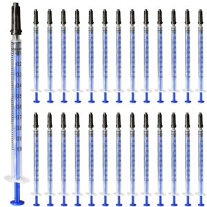 100 pack plastic syringe with cap, 1ml 1cc syringe without needle, non-sterile, not for injection