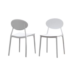 christopher knight home 306512 brynn outdoor plastic chairs (set of 2), white