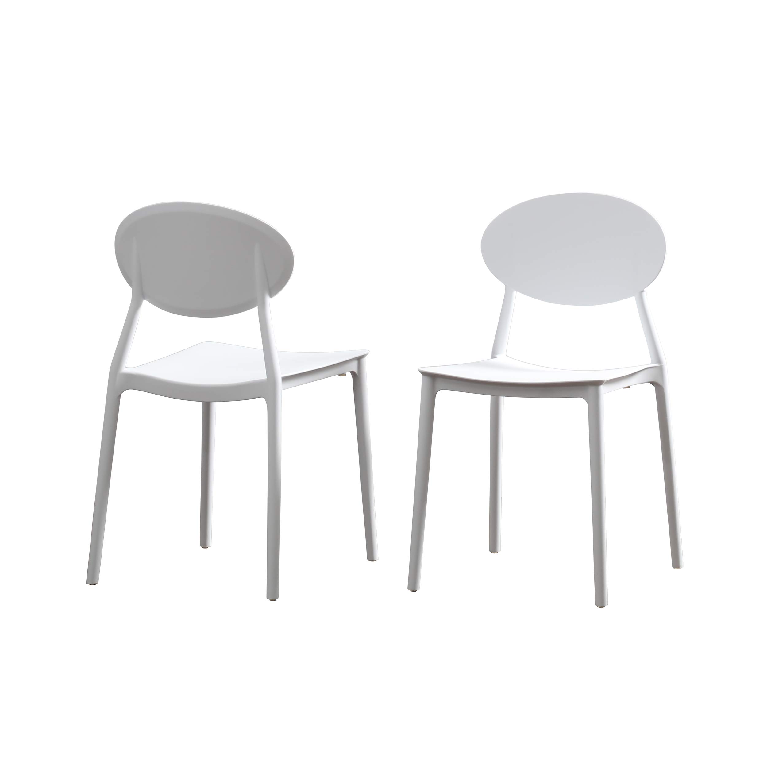 Christopher Knight Home 306512 Brynn Outdoor Plastic Chairs (Set of 2), White