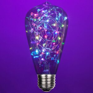 ledimagine fairy string light bulb fairy lights, led globe fairy light pendant bulb, globe fairy led light (rgb multicolor color changing, st64 bulb, e26 base)