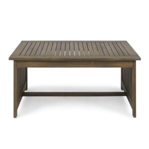 christopher knight home grace outdoor acacia wood coffee table, gray finish