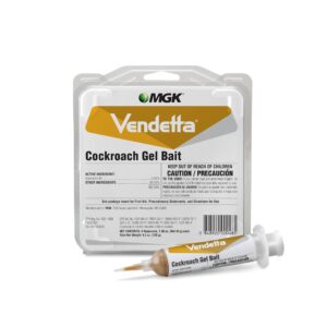 mgk vendetta® cockroach gel bait | food-handling and indoor uses | proven roach killer | 4 x 30 gram tubes | includes plunger & tips for easy application