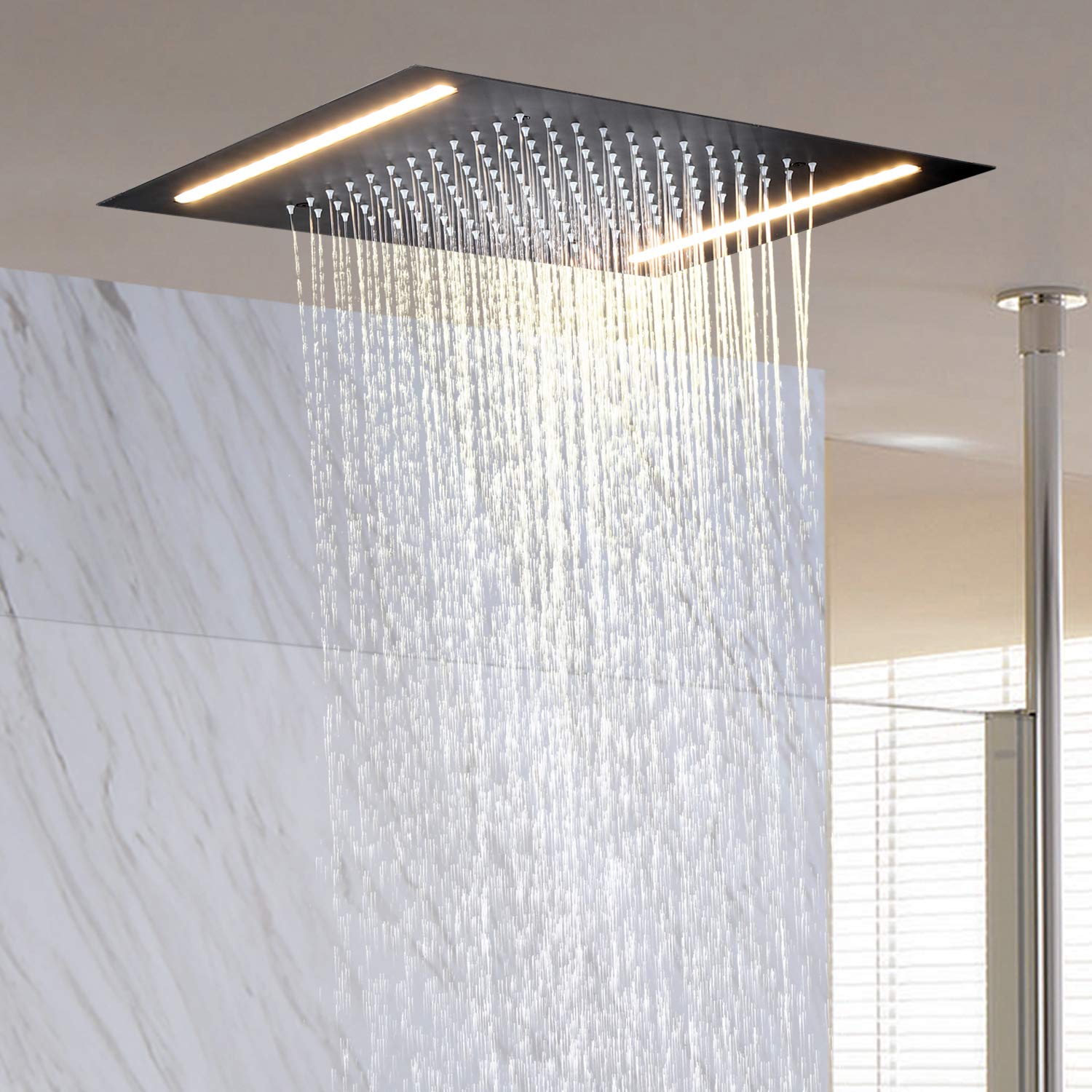 LightInTheBox Contemporary Rain Shower Head LED Rectangular Shower Head Stainless steel Overhead Rainfall Massage LED Top Sprayer