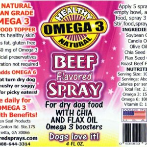 Roast Beef Flavored Omega 3 Oil for Dogs - Supports Healthy Skin and Coat - All Natural - Human Grade Ingredients