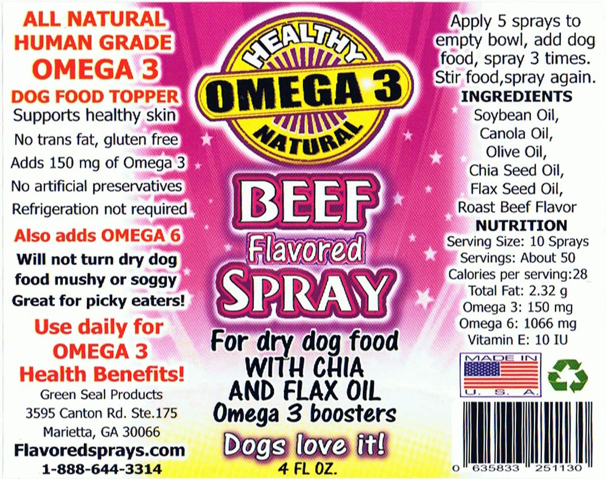 Roast Beef Flavored Omega 3 Oil for Dogs - Supports Healthy Skin and Coat - All Natural - Human Grade Ingredients