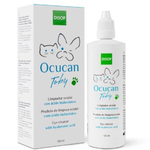 Ocucan Eye Wash Cleaner for Dogs and Cats with Hyaluronic Acid. Rinses and Removes Dirt Gently and Naturally. Soothes Irritated Eyes and Prevents Stains Under The Eyes of Pets, 100 ml (3.38 Fl Oz)