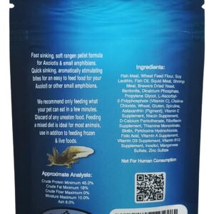 Invert Aquatics Soft Pellets for Axolotls - Moist Sinking Diet for Axolotl, Newts, Salamanders & Other Small Amphibians (1.5 oz (42.5g))