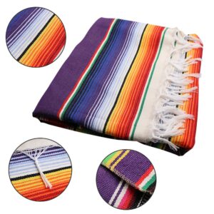 84 X 59 Inch Mexican Serape Blanket Bay Window Blanket, Mexican Tablecloth Serape Tatami Blanket Bed Blanket Table Cover Tapestry Blanket Picnic Mat for Mexican Party Wedding Decorations