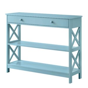 Convenience Concepts Oxford 1 Drawer Console Table with Shelves, Sea Foam Blue