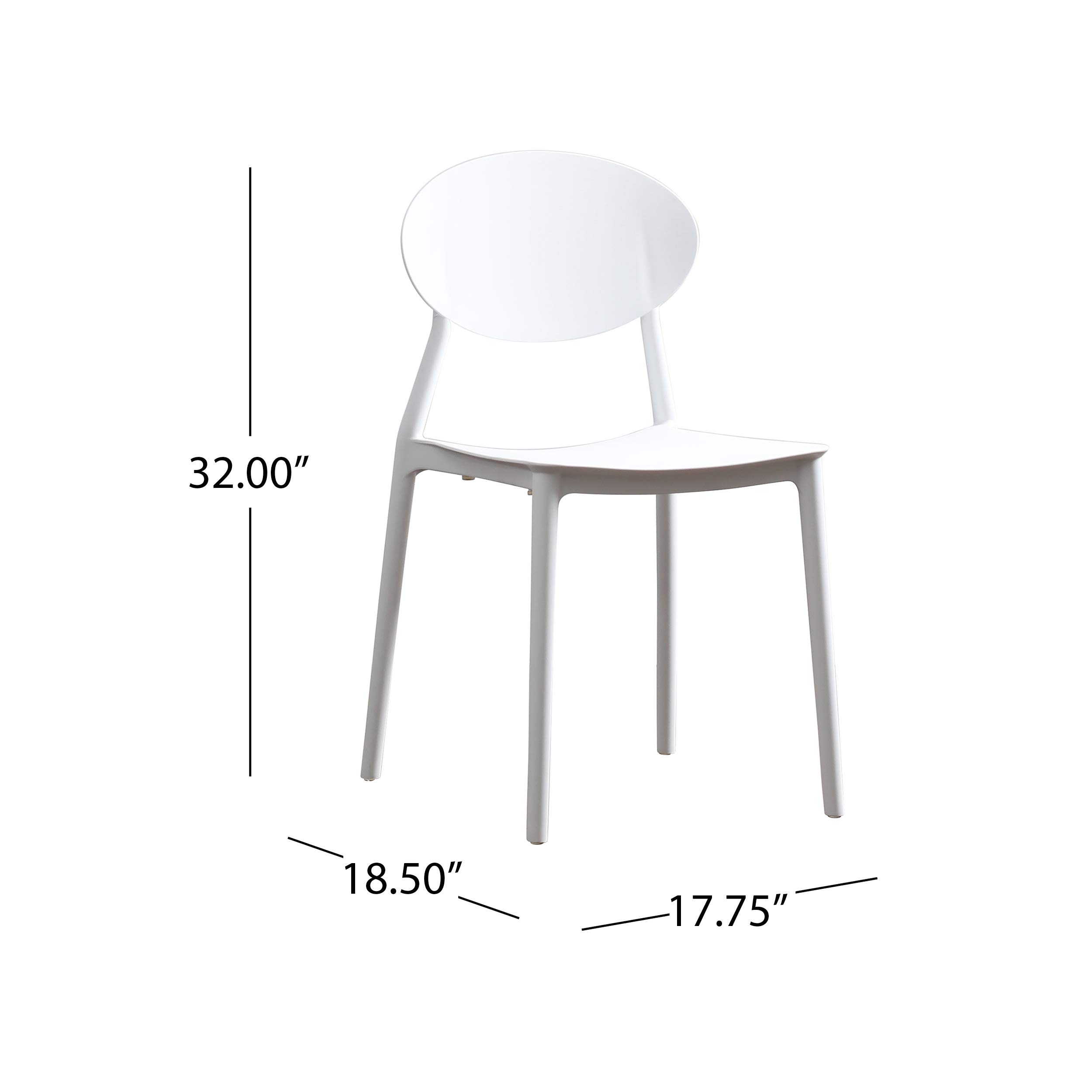 Christopher Knight Home 306512 Brynn Outdoor Plastic Chairs (Set of 2), White