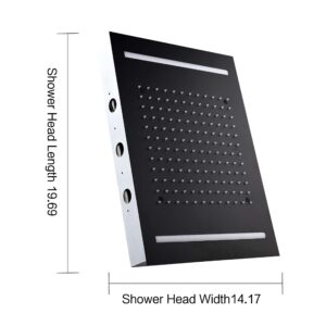 LightInTheBox Contemporary Rain Shower Head LED Rectangular Shower Head Stainless steel Overhead Rainfall Massage LED Top Sprayer