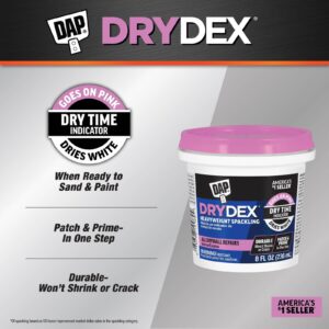 DAP 7079812328 DryDex Dry Time Indicator Spackling, 8 FL OZ, Pink/White