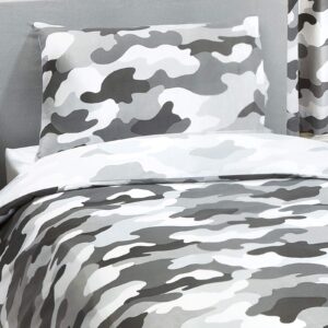 price right home grey army camouflage reversible uk single/us twin unfilled duvet cover and pillowcase set