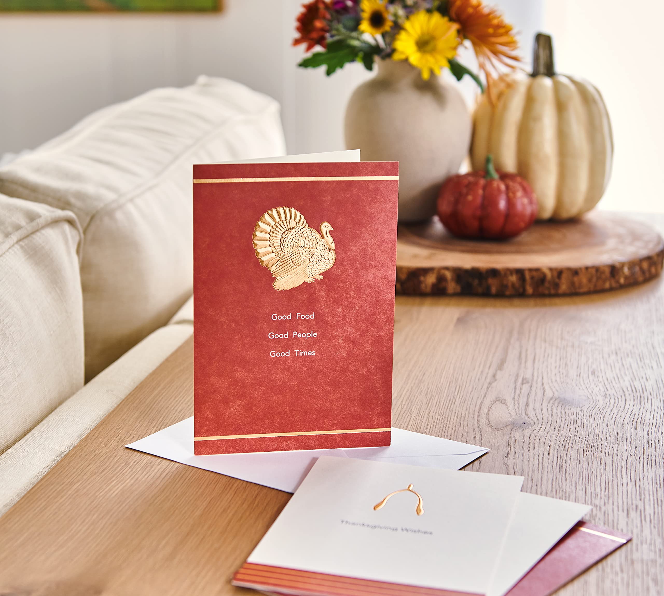 American Greetings Thanksgiving Cards, Thankful and Brings Happiness (6-Count)