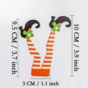 Whaline Halloween Cupcake Toppers Witch Boot Paper Cupcake Decorations for Cupcake Dish Decoration Party Supplies, 30 Pack