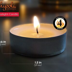 Hyoola Tea Lights Candles - 200 Bulk Candles Pack - Tea Candles Unscented- European Made Tealight Candles