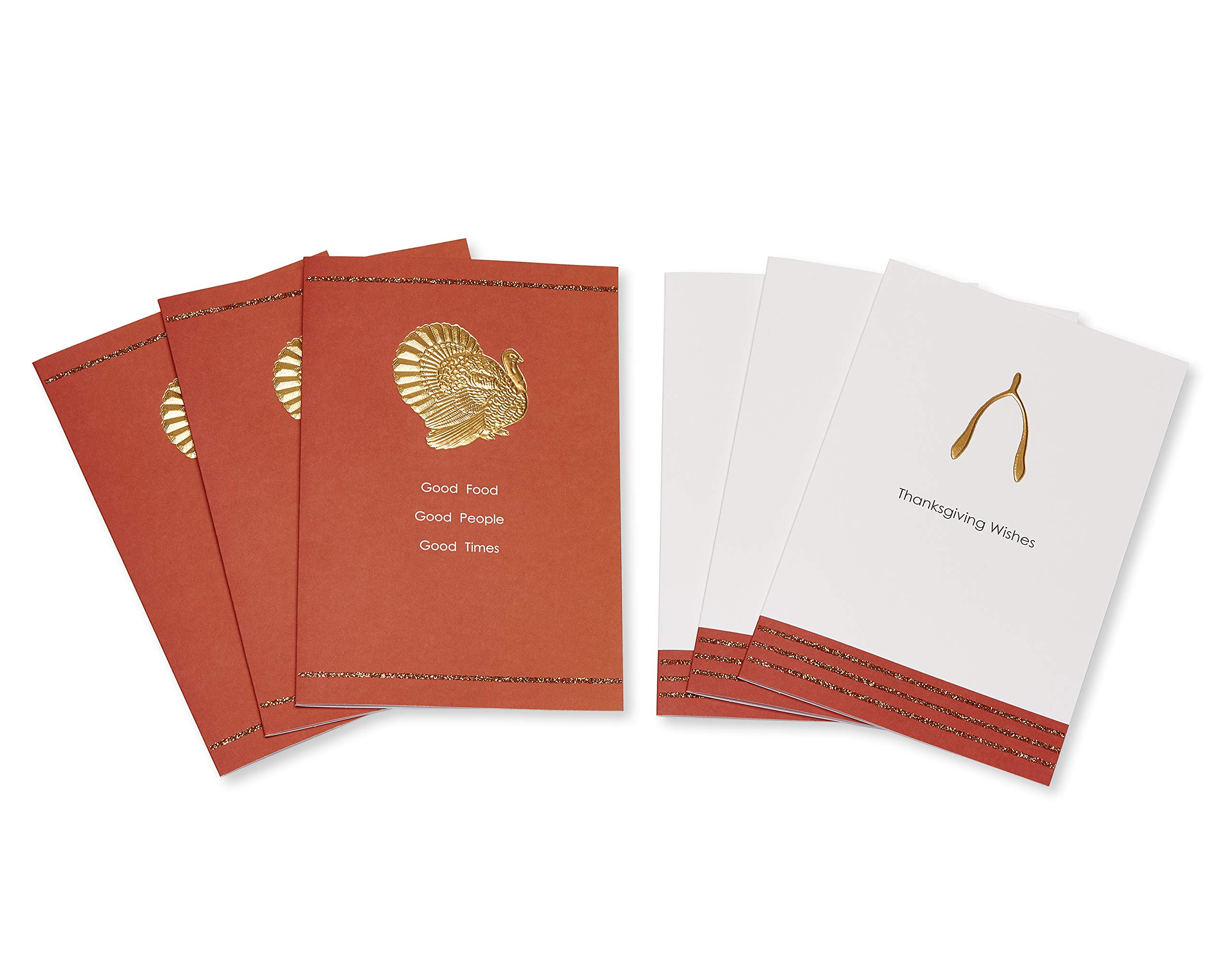 American Greetings Thanksgiving Cards, Thankful and Brings Happiness (6-Count)