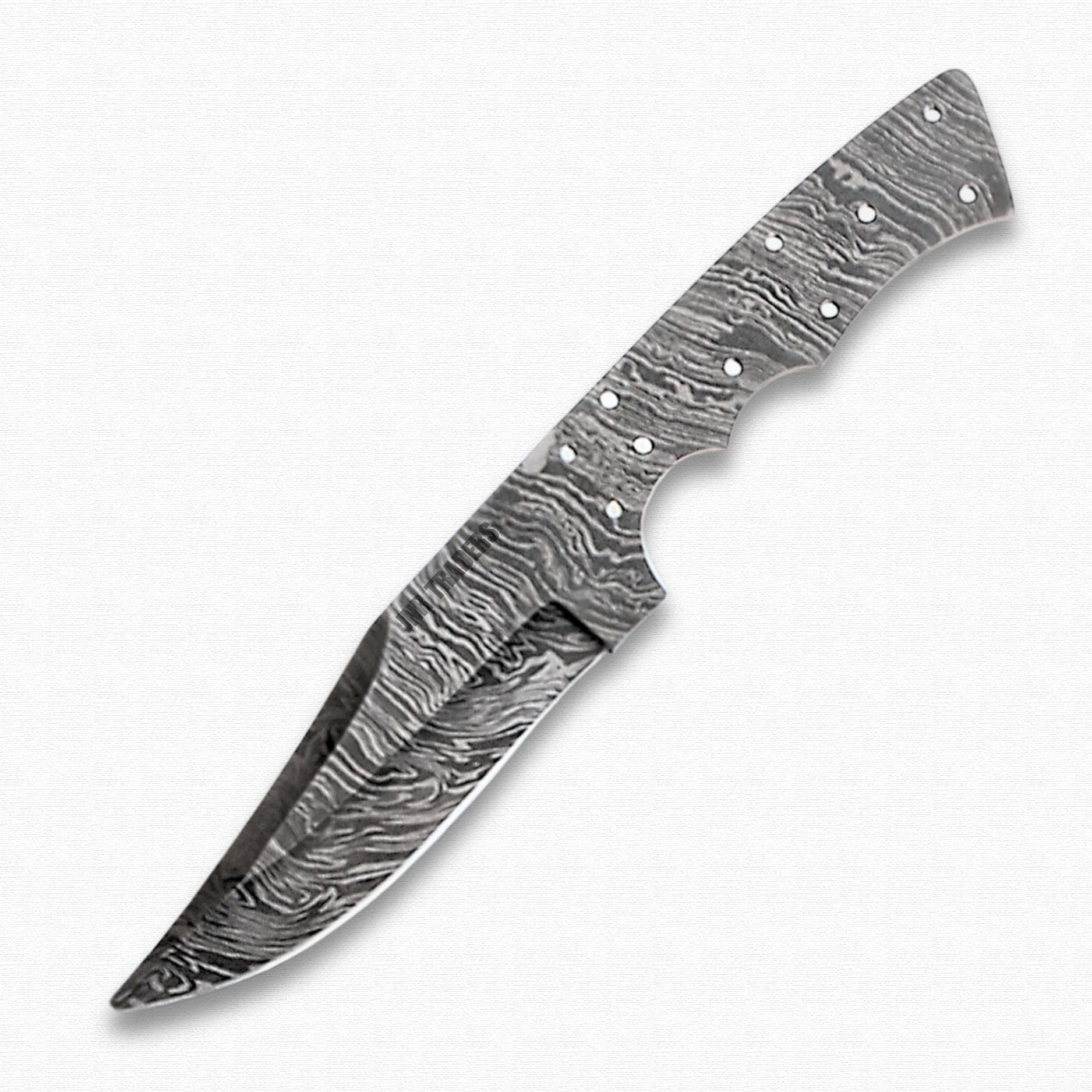 JNR Traders Damascus Steel Hunting Knife Blank Blade for Knife Making Supplies Diy Full Tang Fixed Blade 2173