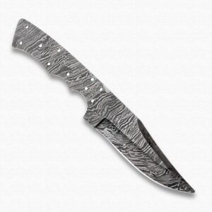 JNR Traders Damascus Steel Hunting Knife Blank Blade for Knife Making Supplies Diy Full Tang Fixed Blade 2173