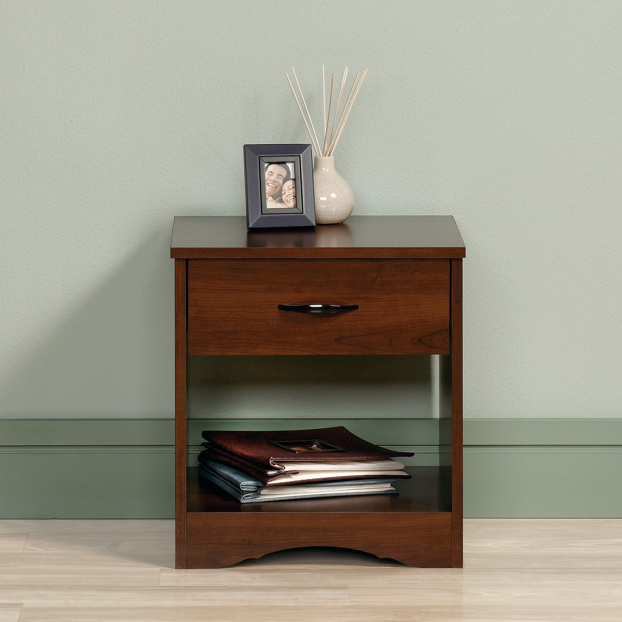 Sauder Beginnings Night Stand, Brook Cherry finish