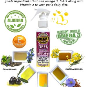 Roast Beef Flavored Omega 3 Oil for Dogs - Supports Healthy Skin and Coat - All Natural - Human Grade Ingredients