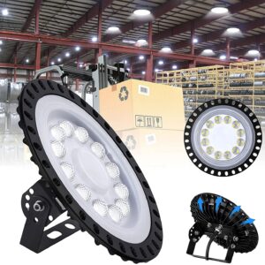 UFO LED High Bay Lights 50W,Super Bright 5000LM High Bay LED Shop Lights,6500K Daylight High Bay LED Lights,Waterproof High Bay Lighting,LED High Bay Light for Factory Warehouse Workshop