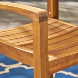 Christopher Knight Home Watts Outdoor Acacia Wood Dining Chairs, Teak Finish (Set of 2)